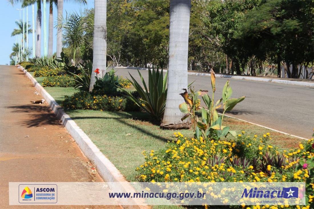 Prefeitura de Minaçu cuida de praças e jardins - Prefeitura de Minaçu